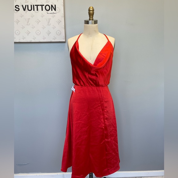Fame and Partners | Dresses | Fame And Partners Heavy Silk Red Dress | Poshmark